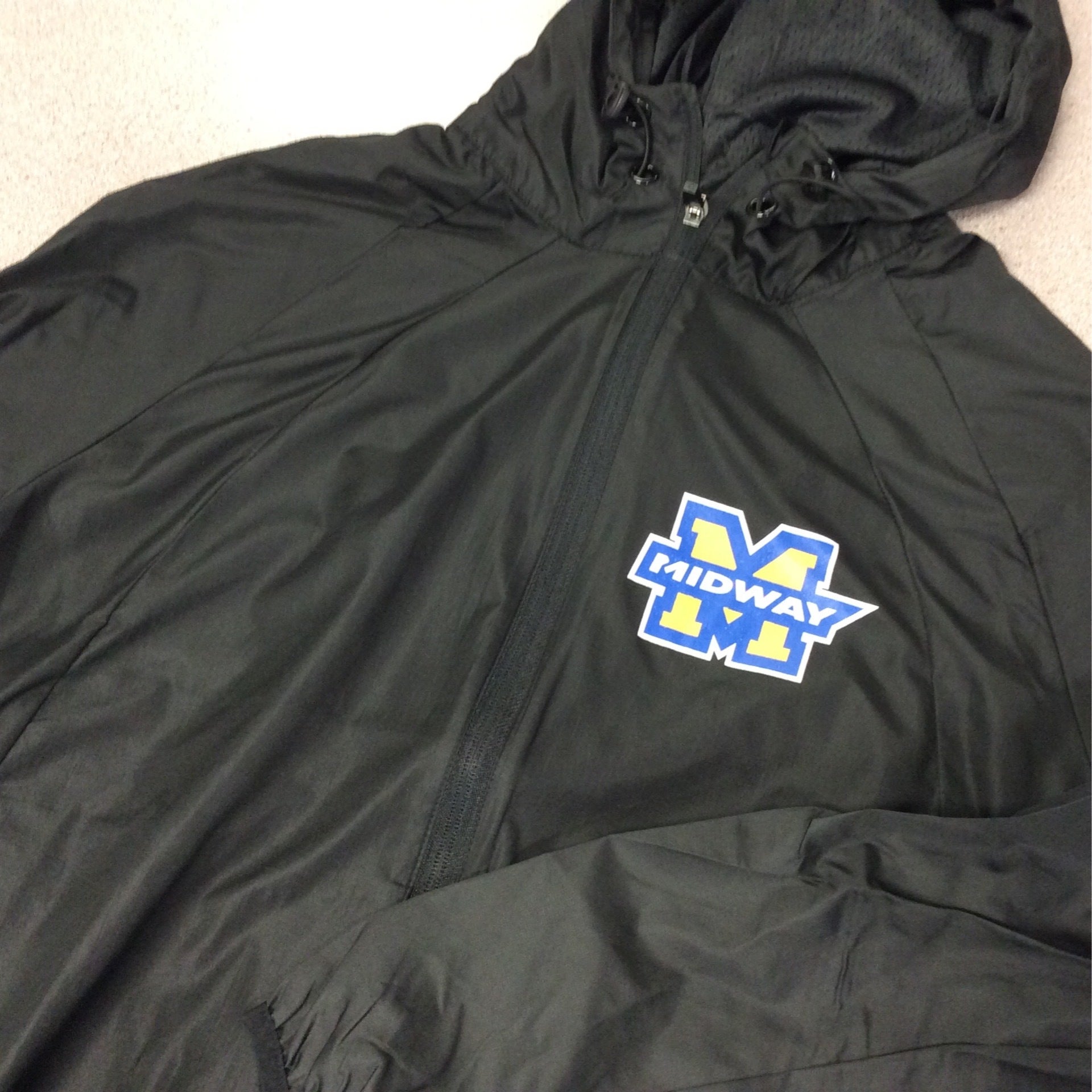 Black Windbreaker w/ Hood | Midway University
